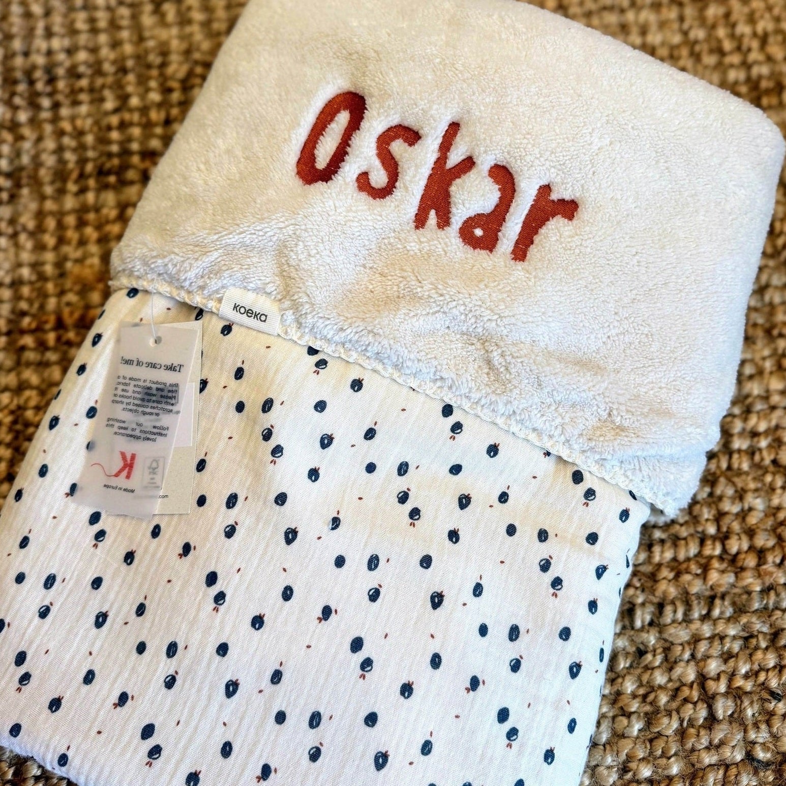 Koeka Babydeken Teddy Lugo met Naam - Borduren - Off White – Caro B ...